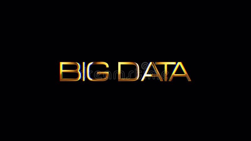 Loop Big Data Golden Shine Light Motion Text Stock Footage - Video of ...