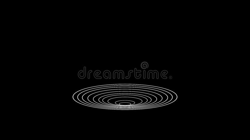 Loop Black Hole Line Animation. Black and White Looping 2d Motion Stock ...