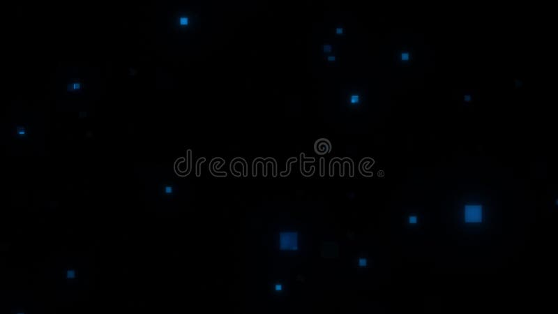Loop Blue Bokeh Particles Floating on Black Abstract Background Stock ...