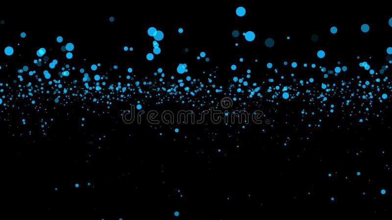 Loop Blue Bokeh Particles Flow Up on Black Abstract Background Stock ...