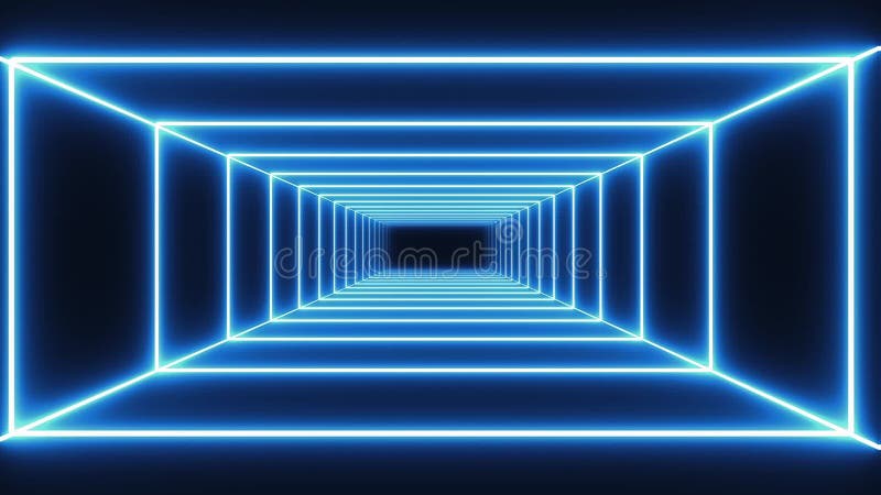 Loop Blue Neon Tunnel Background Stock Footage - Video of colorful ...