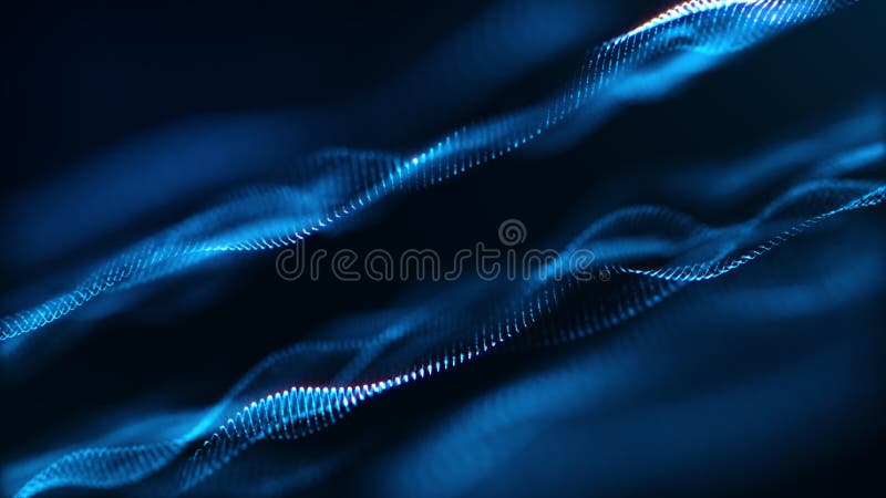 Loop Blue Particles Wave Motion Abstract Background Stock Footage ...