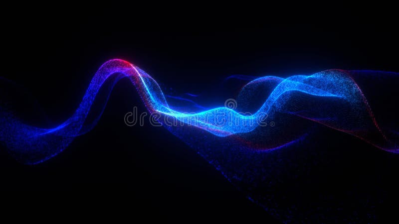 A Blue and Red Wave of Light on a Black Background Loop Stock Footage ...