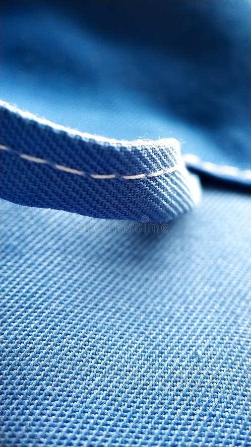 Loop on Blue Work Clothes. Workwear Close-up Macro Seam, Screed ...