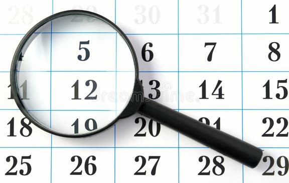 Loop and a calendar stock image. Image of loupe, glass - 23259173