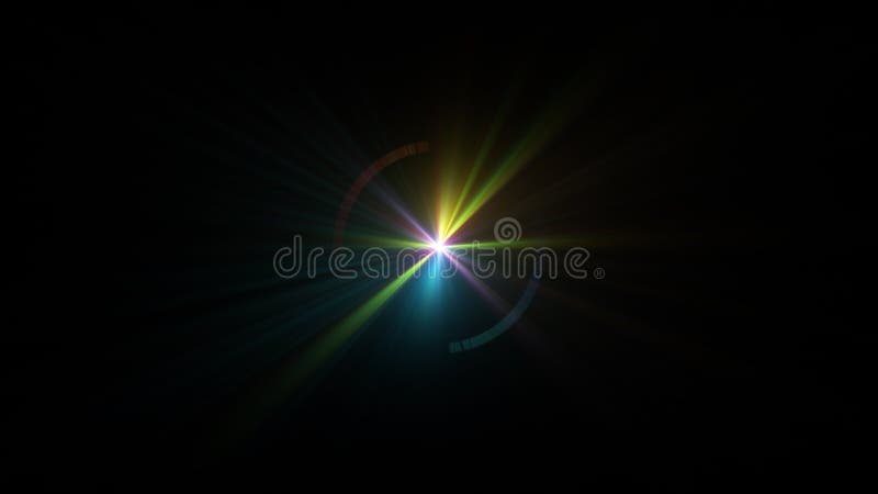 Loop Center Colorful Star Optical Flare Shine Rays Stock Footage ...