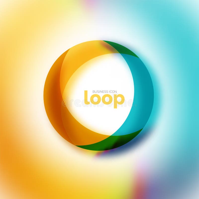 Loop Circle Business Icon, Created with Glass Transparent Color Shapes ...