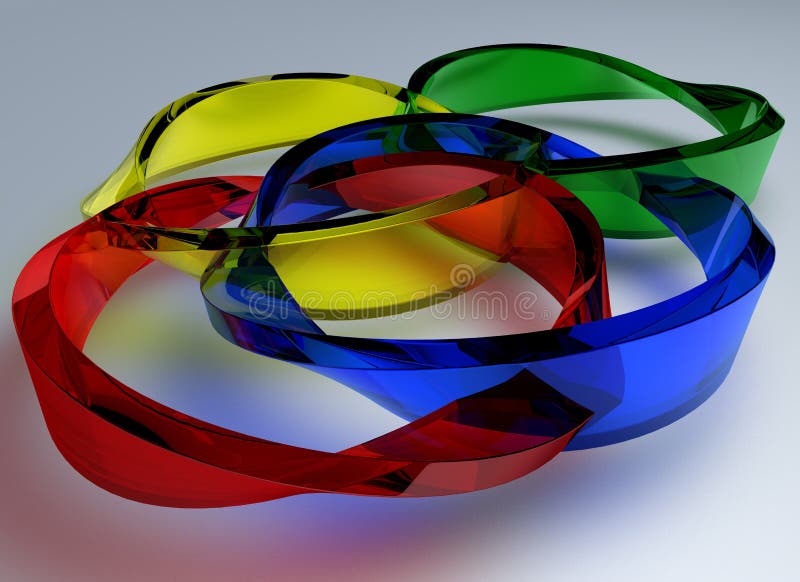 Loop Circle Created with Glass Transparent Color Shapes. 3D Render ...