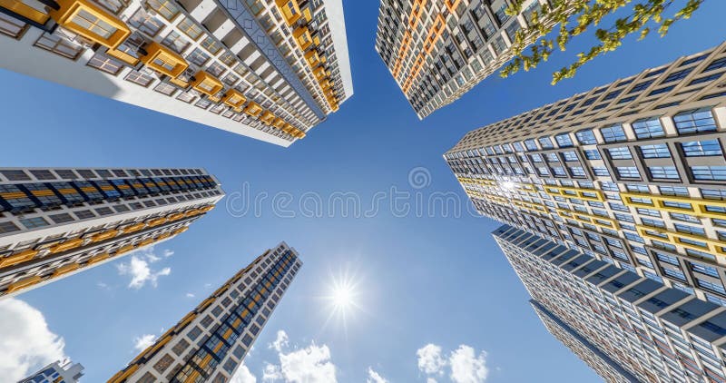 Loop Circular Motion and View Up from Ground To Blue Sky among ...