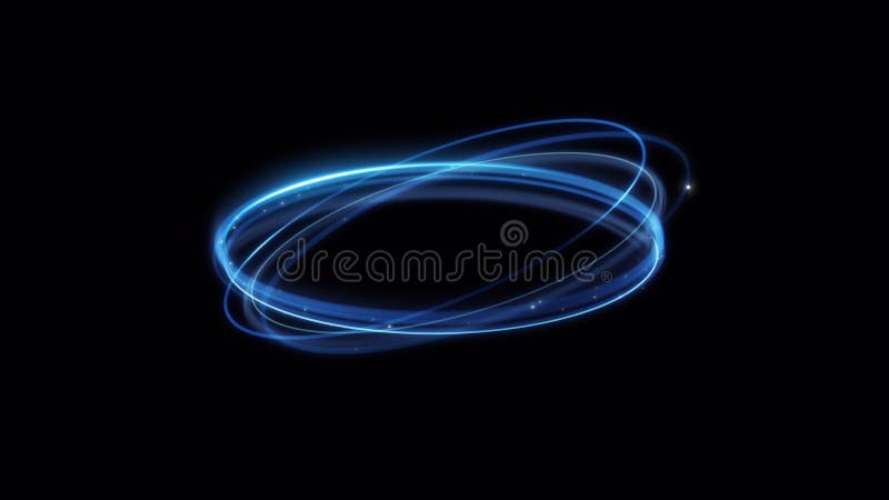 Loop Circular Neon Blue Light with Glitter Particles with Alpha Channel ...
