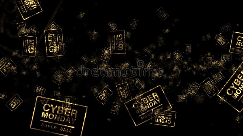 Loop Cyber Monday Super Sale Gold Glitch Text Particles Falling Effect ...