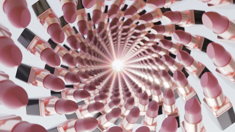 Loop 3d Animated Tunnel of Rotating Lipsticks Creating a Hypnotic ...