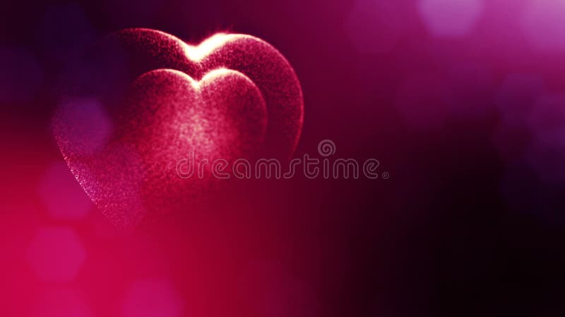 Loop 3d Animation of Glow Particles Form 3d Red Heart with Depth of ...