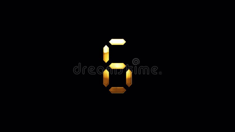 Loop Digital Number Six Golden Shine Light Motion Text Stock Video ...