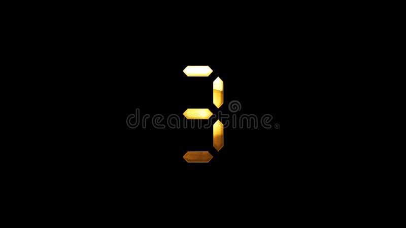 Loop Digital Number Three Golden Shine Light Motion Text Stock Footage ...