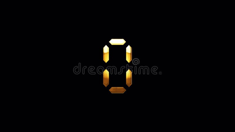 Loop Digital Number Zero Golden Shine Light Motion Text Stock Footage ...