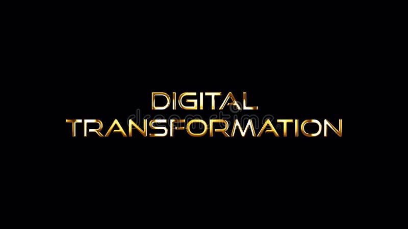Loop of Digital Transformation Golden Text Shine Abstract Background ...