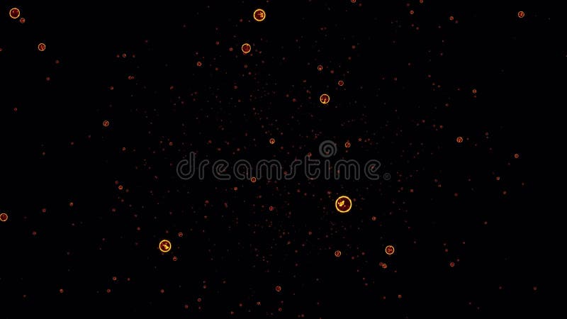 Loop Falling Down Orange Many Sun Stars on the Universe Galaxy Stock ...