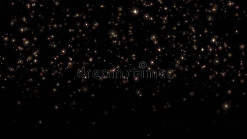 Loop Falling Glow Flickering Gold Particles on Black Background Stock ...