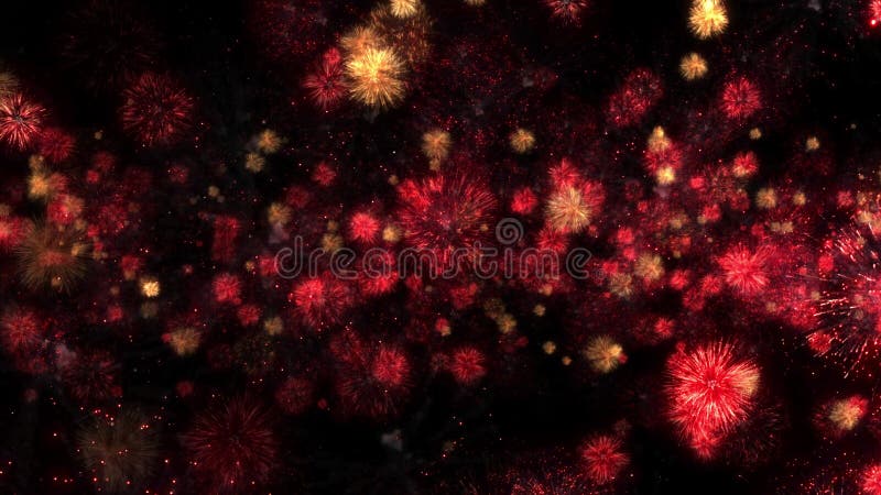 Loop Firework Particles Animation on Black Abstract Background Stock ...