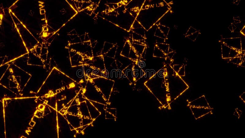 Loop Follow Us Gold Particles Falling Animation on Black Background ...