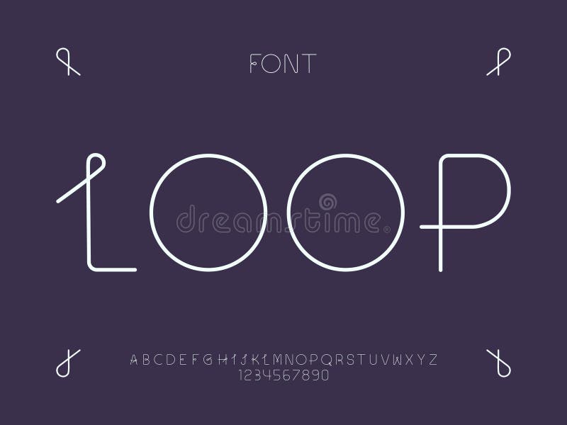 Loop Regular Font. Vector Alphabet Stock Vector - Illustration of text ...
