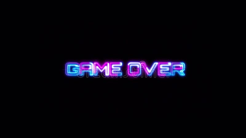 Loop Game Over Pink Blue Neon Glitch Text Effect Stock Footage - Video ...