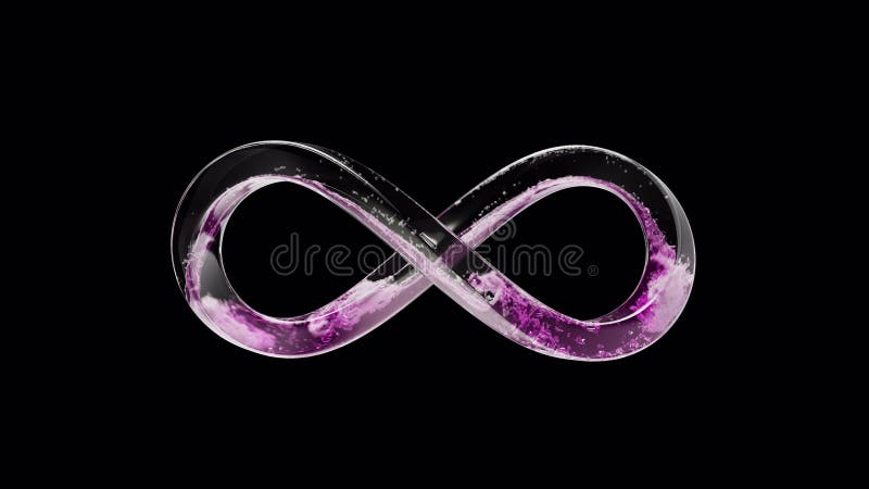 Glass Infinity Symbol with Neon in Loop Rotation 360 Animation with ...