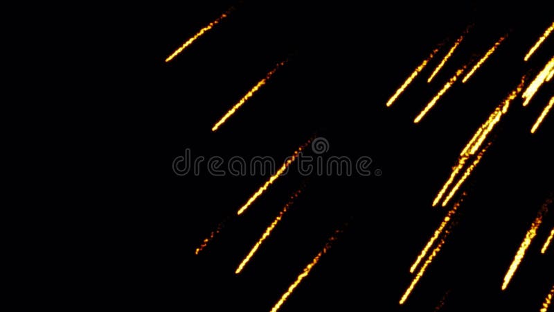 Loop Glow Gold Fire Meteoroid Particles Falling Down Stock Footage ...