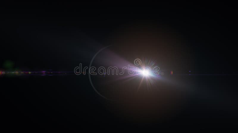 Loop Multicolored Optical Flare Light on Black Abstract Background ...