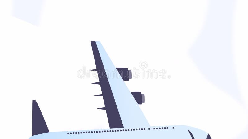 Graphic Loop Animation of an Airplane Fly Over an Abstract Blue ...