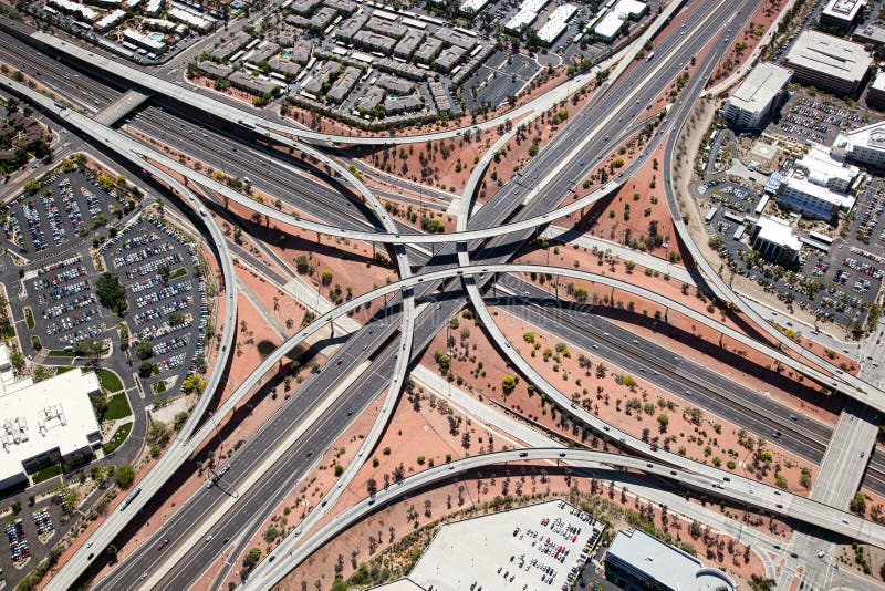 Interstate 10 and Loop 202 San Tan Interchange Stock Image - Image of ...