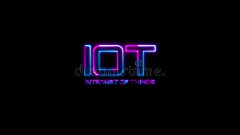 Loop IOT Internet of Things Blue Pink Neon Text Stock Video - Video of ...