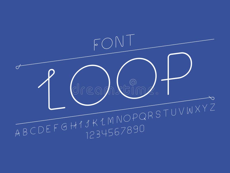 Loop Italic Font. Vector Alphabet Stock Vector - Illustration of ...