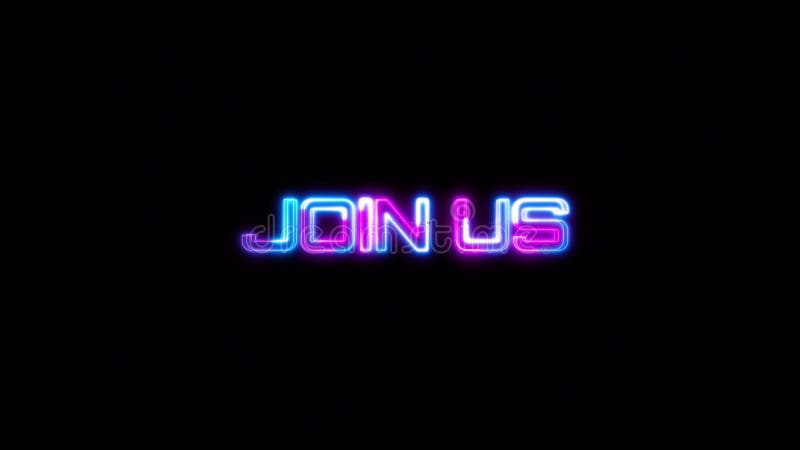 Loop Join Us Blue Pink Neon Text Effect Stock Video - Video of loop ...