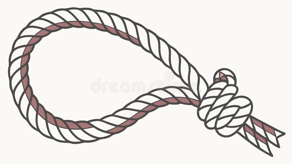 Loop Knot Illustration, Rope Element, Simple Knot Design Art. Vector ...