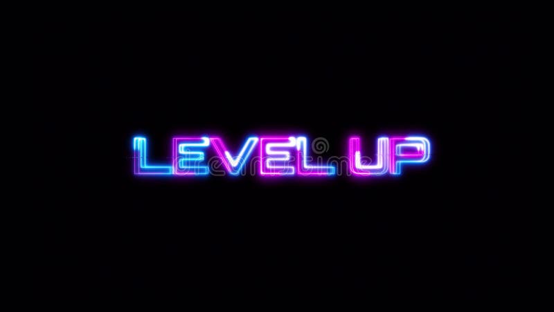 Loop of Level Up Golden Glittering Text Glitch Effect Stock Footage ...