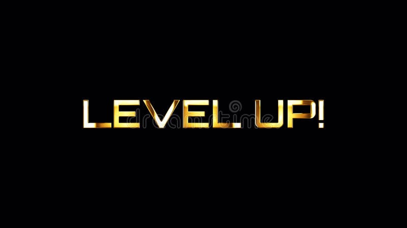 Loop Level Up Golden Shine Light Motion Text Effect Stock Footage ...