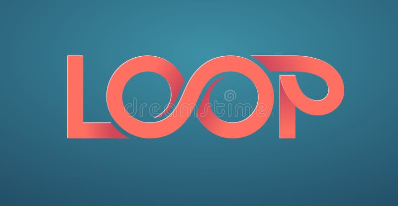 Loop Logo. Vector Ribbon Lettering Isolated on White Background Stock ...