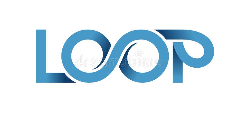 Loop Logo. Vector Ribbon Lettering Isolated on White Background Stock ...