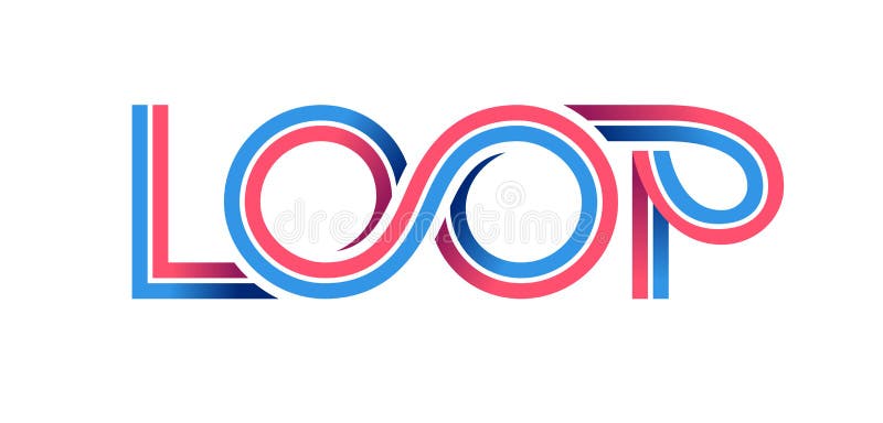 Loop Logo. Vector Ribbon Lettering Isolated on White Background Stock ...