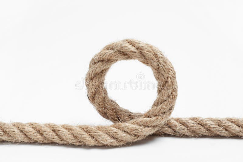 Loop Made Of Thick Rope. Loop-shaped Knot Stock Image - Image of hang ...