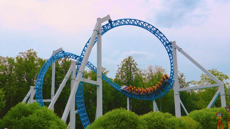 Loop Metal Frame of a Roller Coaster in an Amusement Park. Roller ...