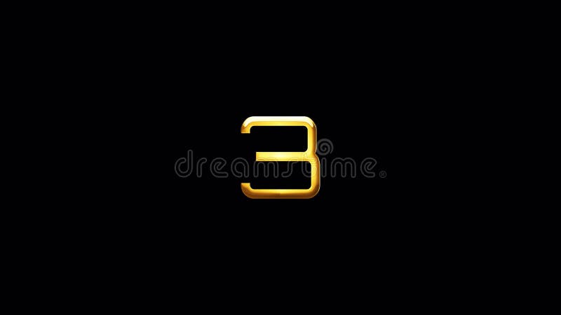 Loop Number Three Gold Text Shine Effect Abstract Background Stock ...