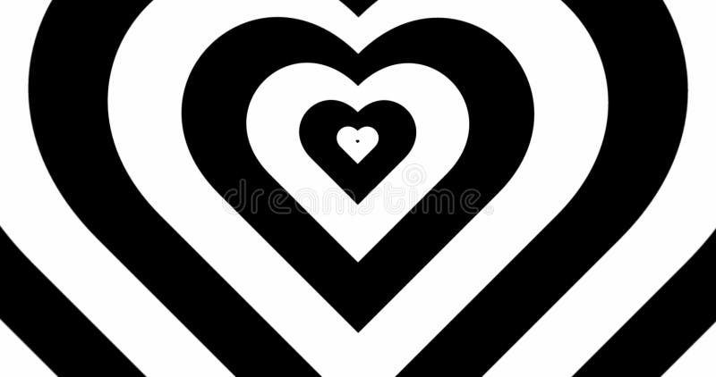 Loop Optical Illusion Heart Background. Moving Hypnotic Heart Pattern ...