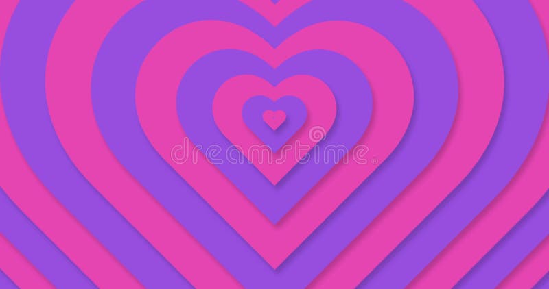 Loop Optical Illusion Heart Background. Moving Hypnotic Heart Pattern ...