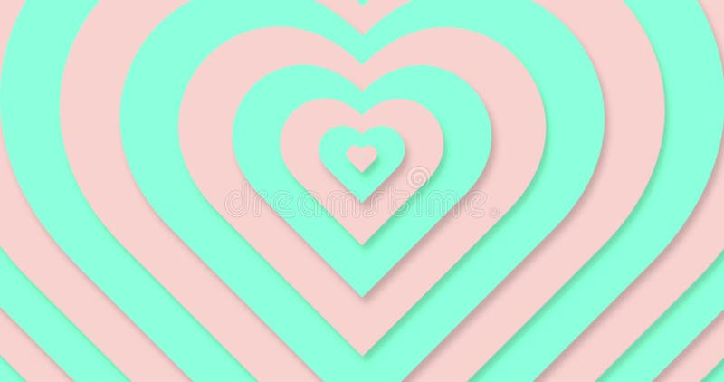 Loop Optical Illusion Heart Background. Moving Hypnotic Heart Pattern ...