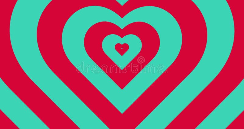 Loop Optical Illusion Heart Background. Moving Hypnotic Heart Pattern ...