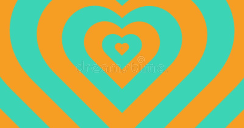 Loop Optical Illusion Heart Background. Moving Hypnotic Heart Pattern ...