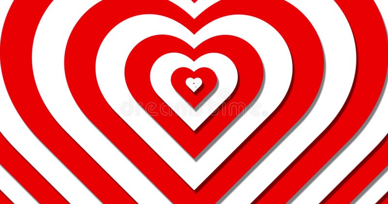 Loop Optical Illusion Heart Background. Moving Hypnotic Heart Pattern ...